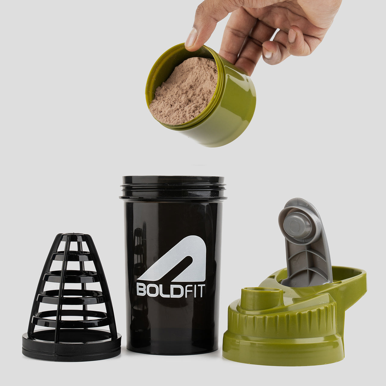 Cyclone Shaker 500ml - Army Green – Boldfit