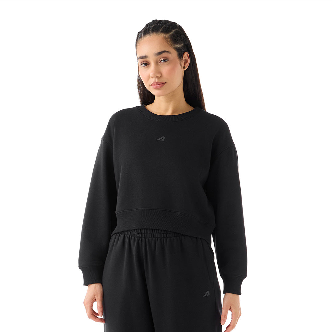 Women Jet Black Sweat Shirt – Boldfit