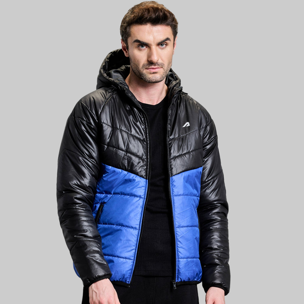 Storm Mens Puffer Jacket - Black/Blue – Boldfit