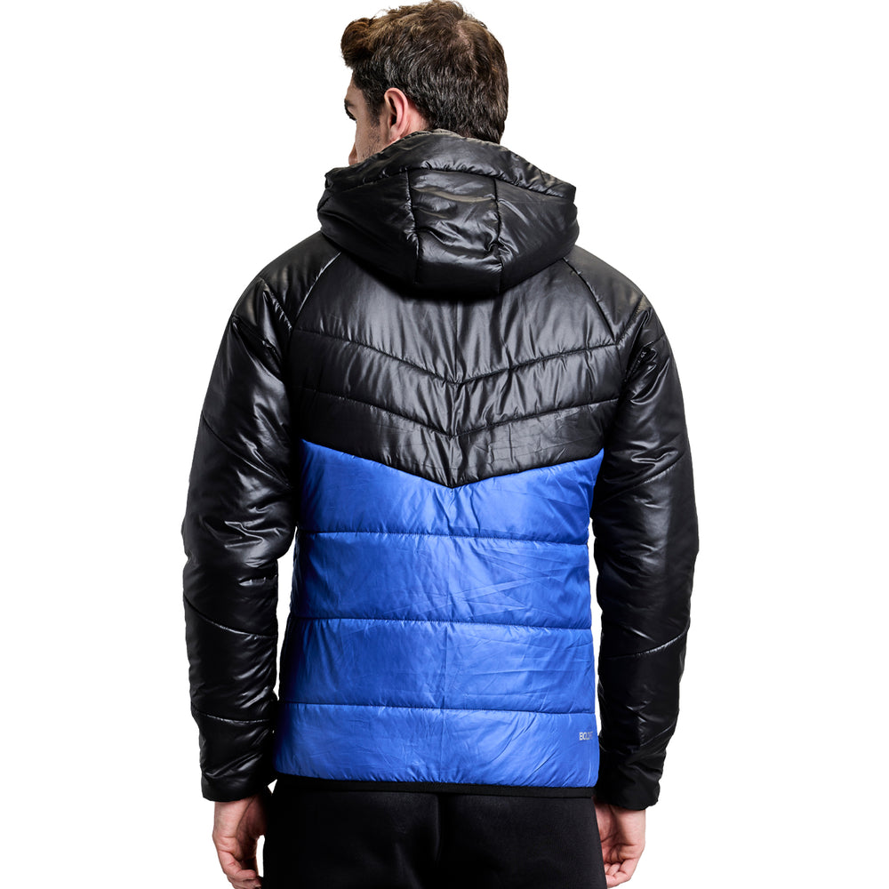 Storm Mens Puffer Jacket - Black/Blue – Boldfit