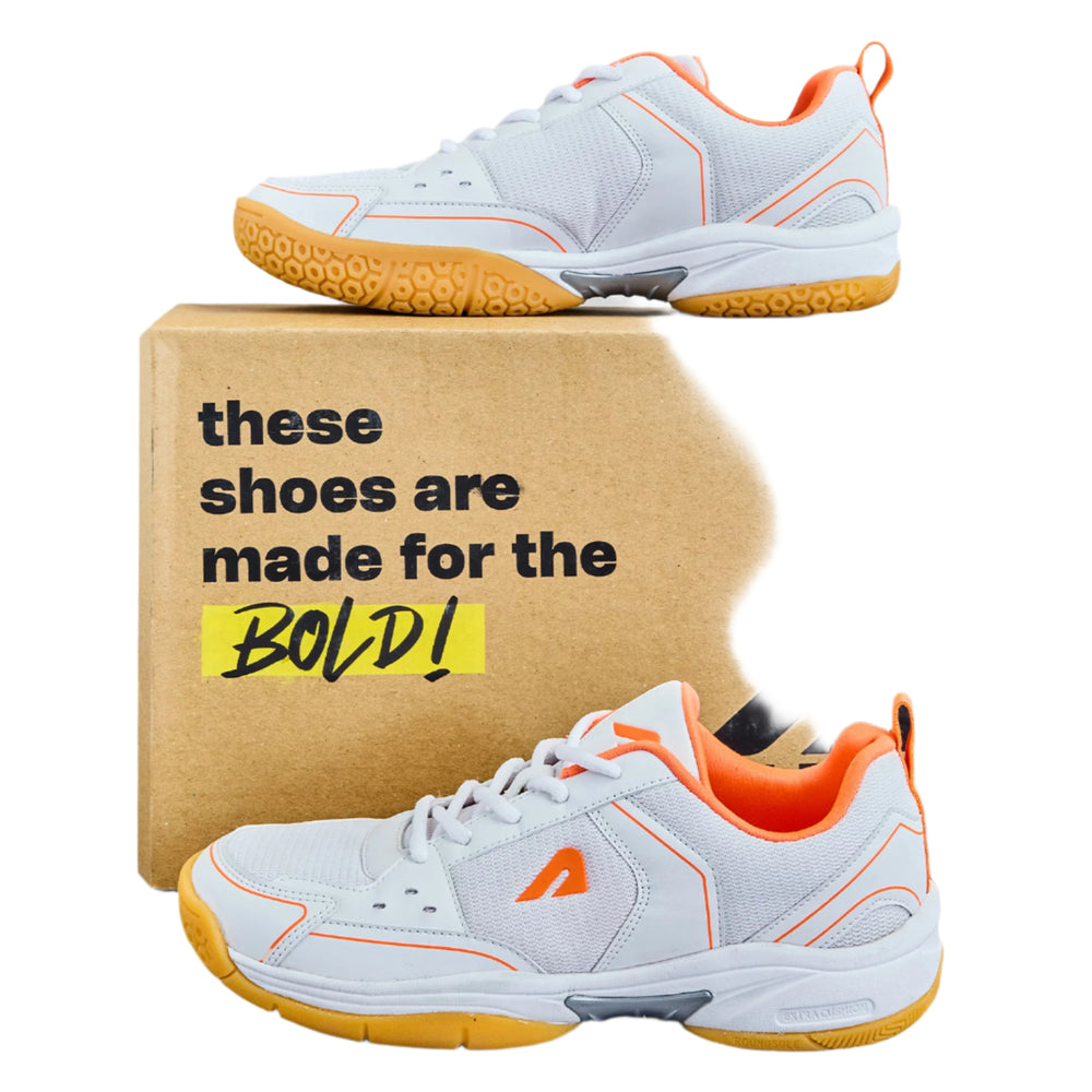 Archer Badminton Shoes - White/Orange