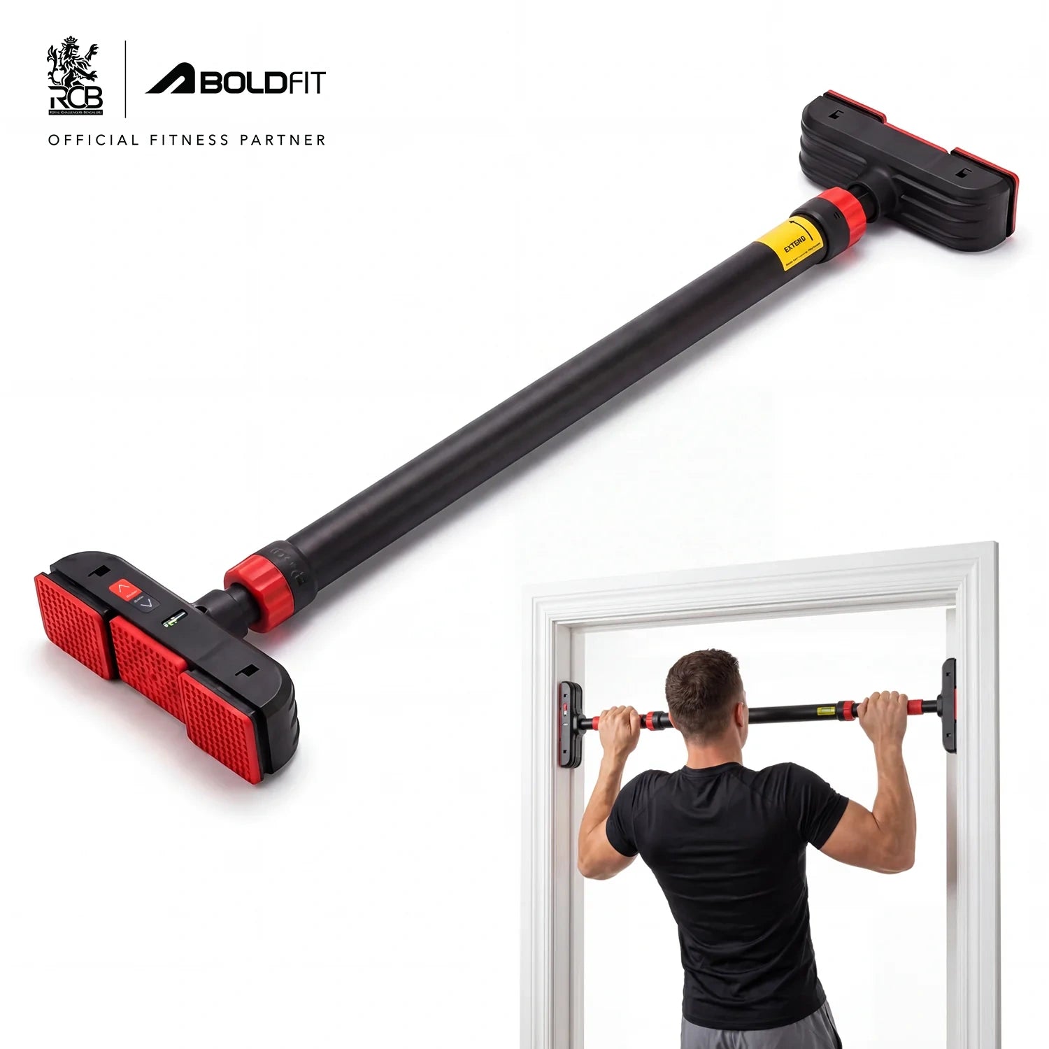 TitanGrip Pull Up Bar | No-Drill Door Pull Up Bar 200kg – Boldfit